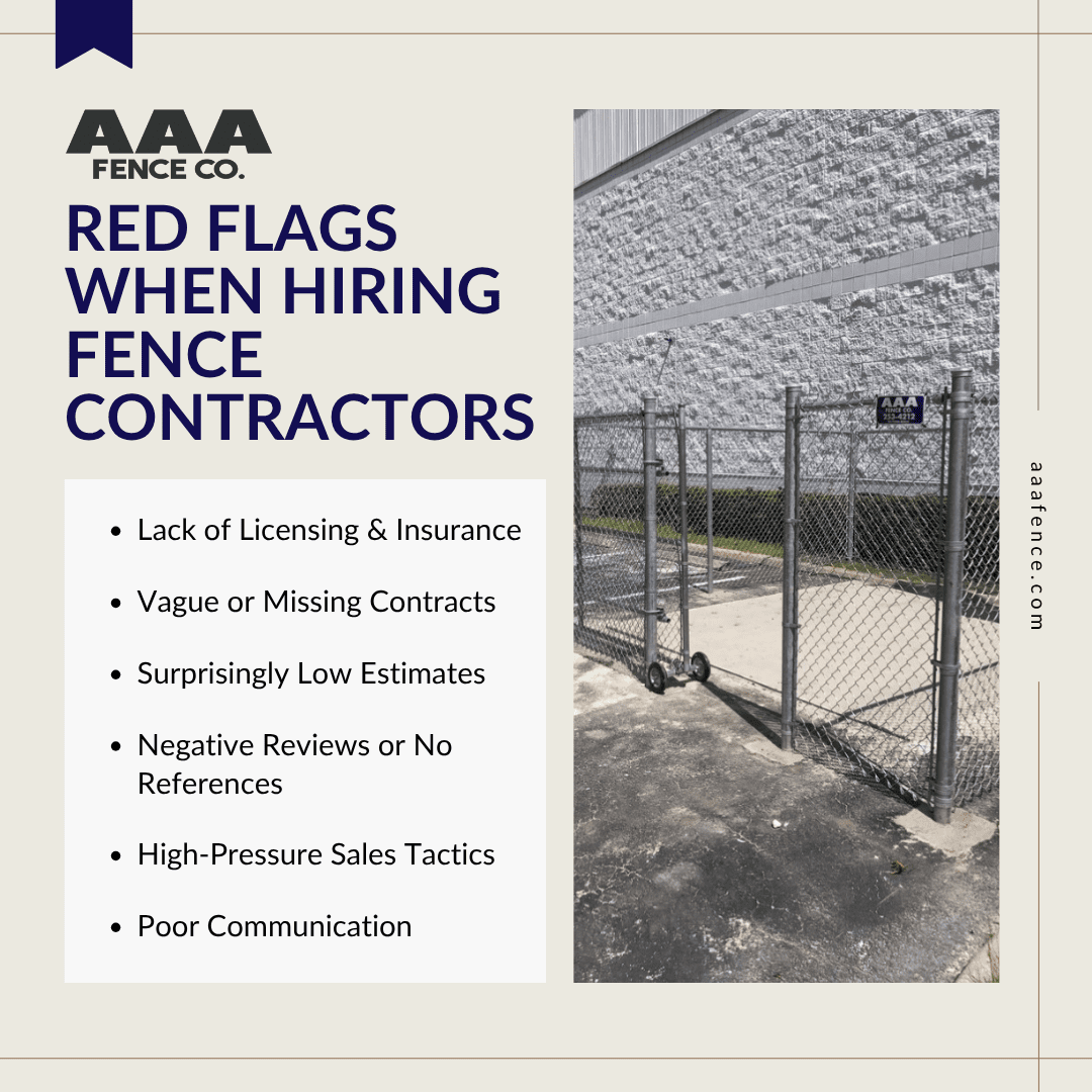 Red Flags When Hiring Commercial Fence Contractor